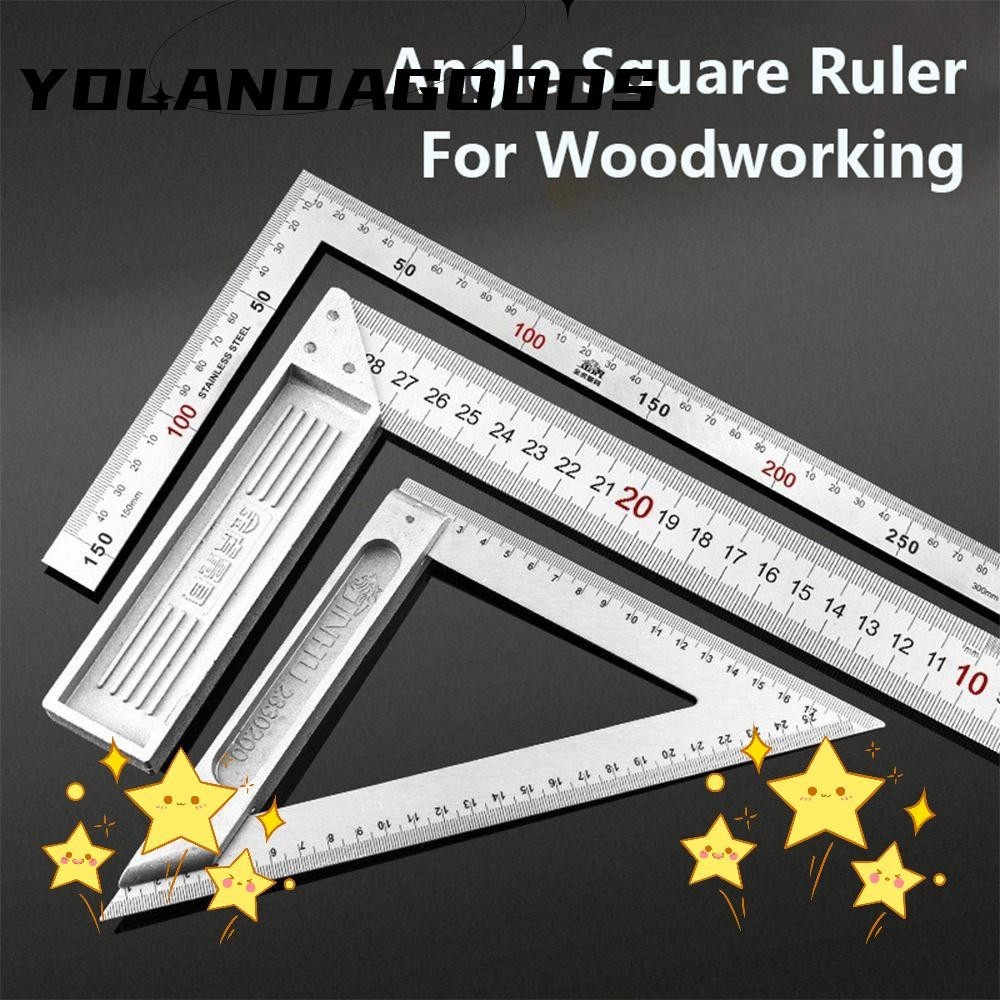 YOLA Angle Square Ruler, Double Sided Scale Stainless Steel Right Angle ...