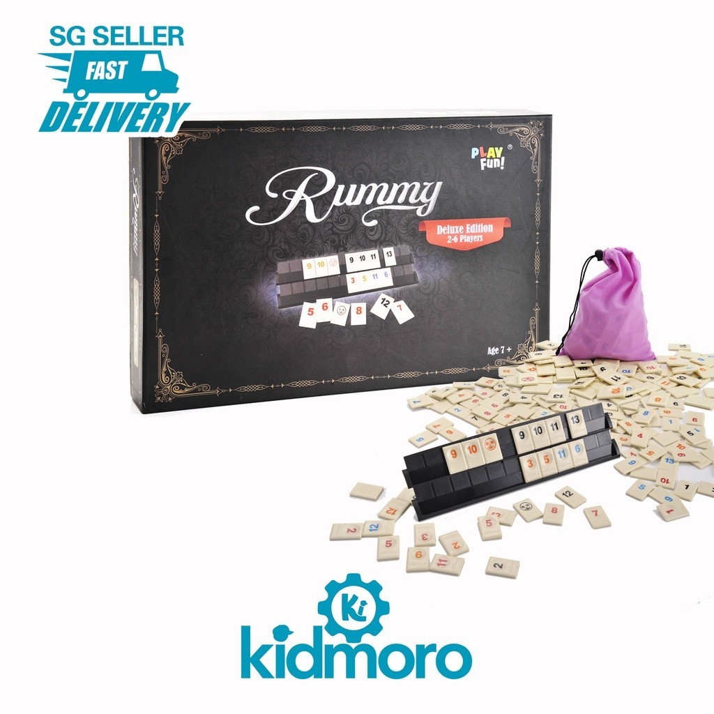 PlayFun Rummy Tile Board Game, Deluxe and Classic, 2 to 6 Players ...