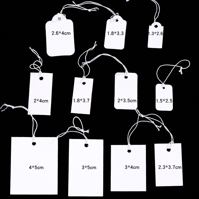 100pcs Jewelry and jewelry small tags DIY blank hanging rope small hang ...