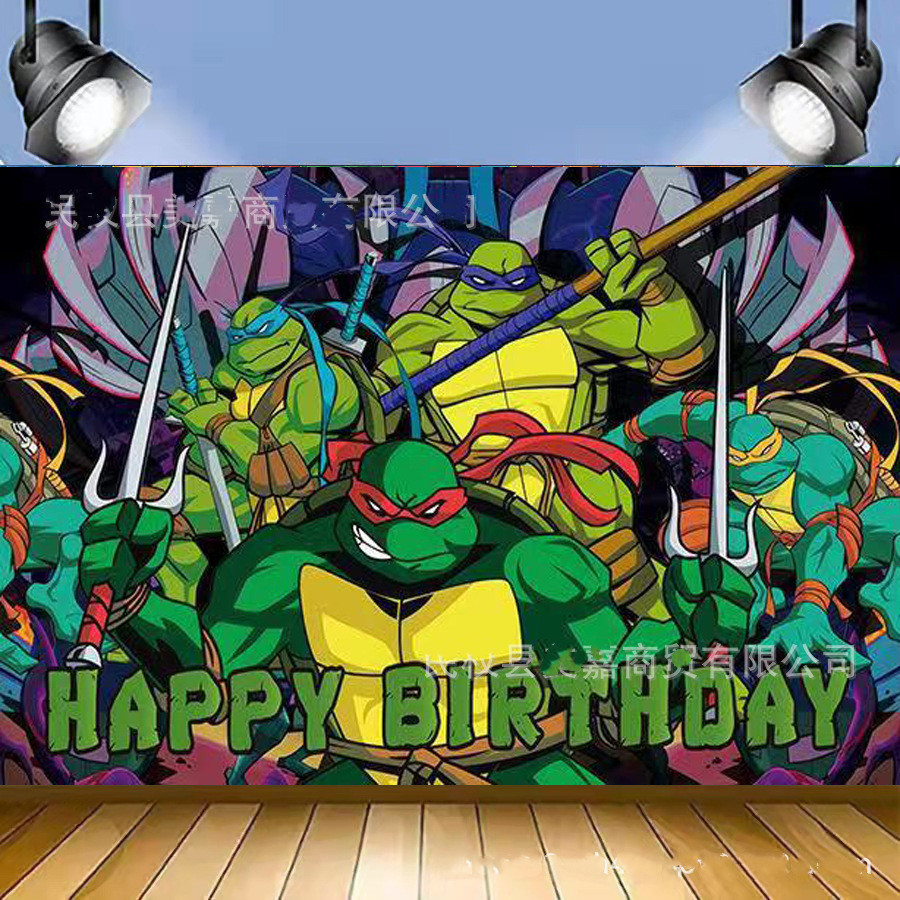Teenage Mutant Ninja Turtles Birthday Banner Backdrop Cloth Boy Party ...