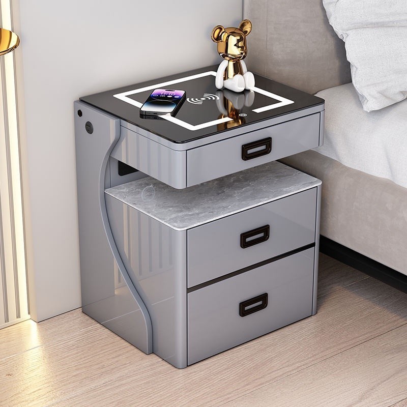 Kath High-end smart bedside table safe integrated bedroom storage ...