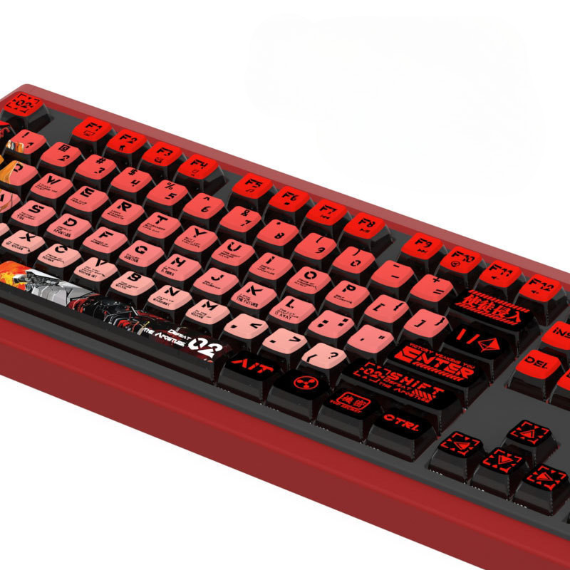 EVANGELION Asuka Langley Soryu Pudding Keycap 125 Keys SAX Profile Four ...