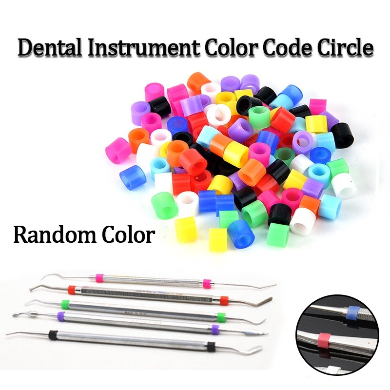 100Pcs/Box Dental Silicone Identification Color Code Rings Instrument ...