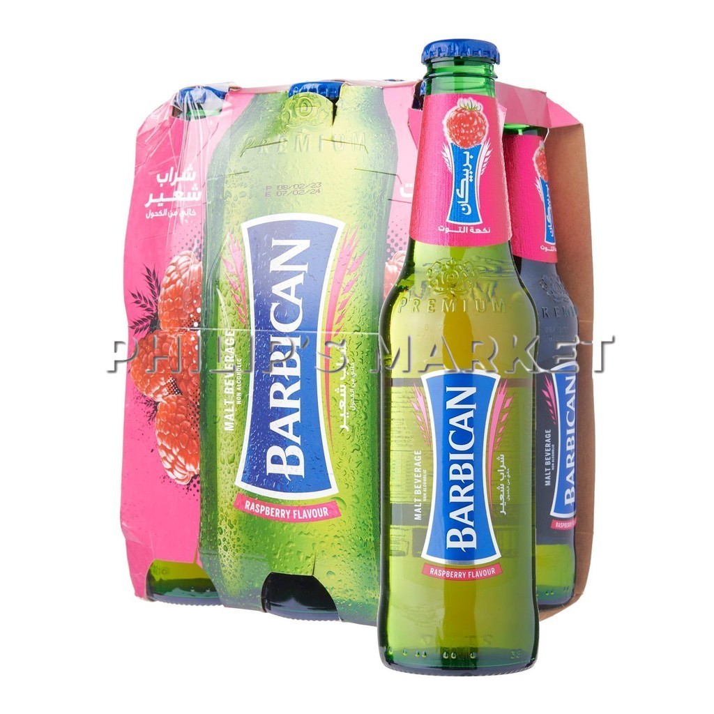 Barbican Non Alcoholic Malt Beverage Raspberry Flavour Halal Pack of 6 ...