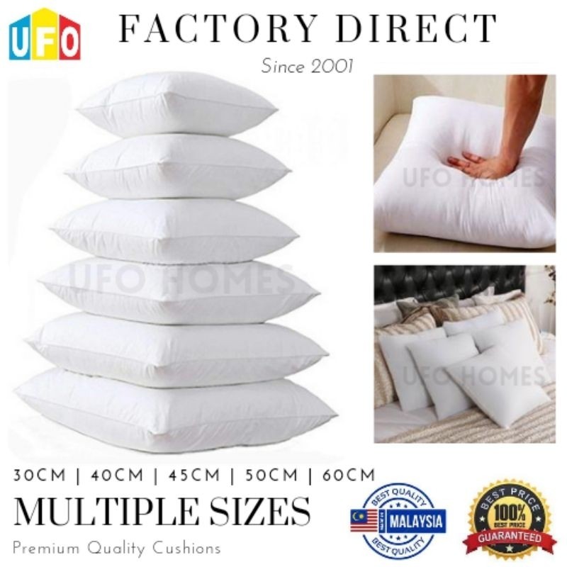 White Square Pillow Cushion Insert w/Premium Hollow Fill (Best Value ...