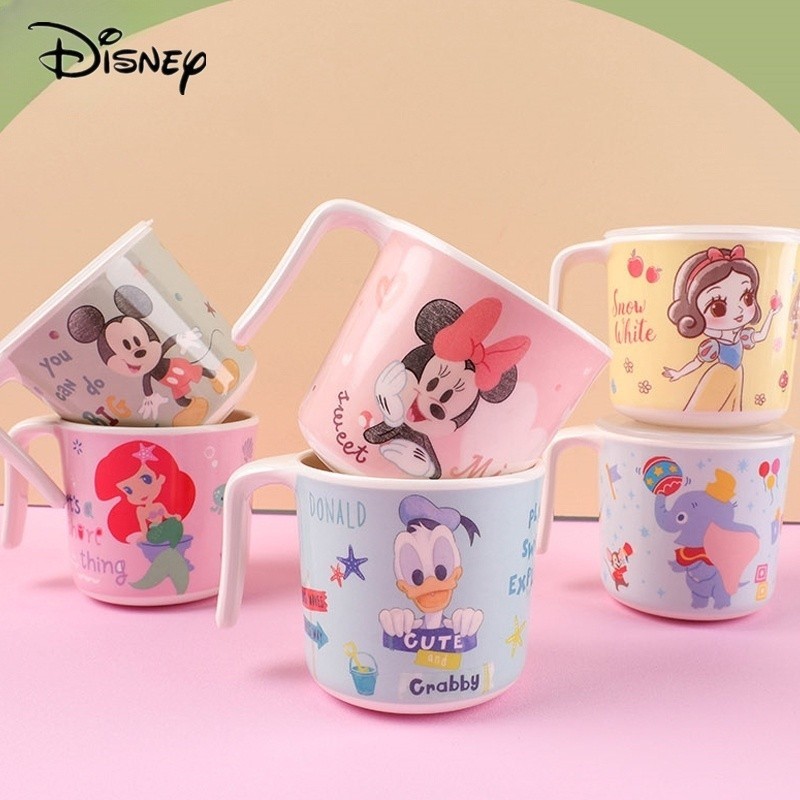 Disney Mickey Minnie Mouse Cartoon Cups Children With Lid Milk Mugs ...