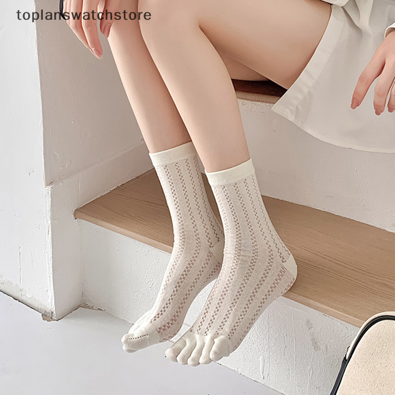 OL Thin Mid Length Five Finger Socks With Split Toe Cotton Socks Five ...