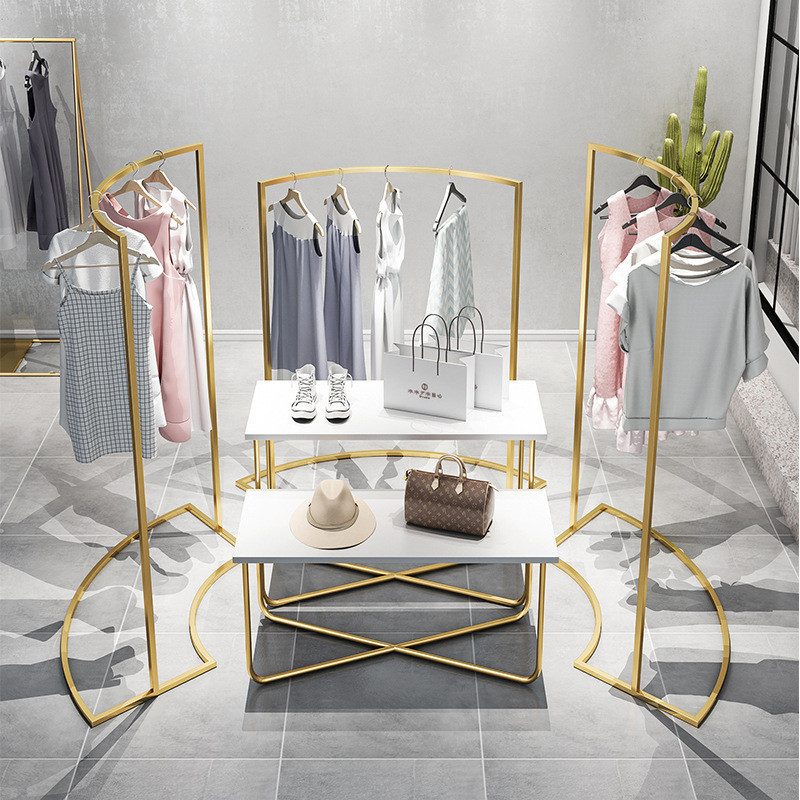 Golden Clothing Store Display Stand Floor-Type Zhongdao Display Shelf ...