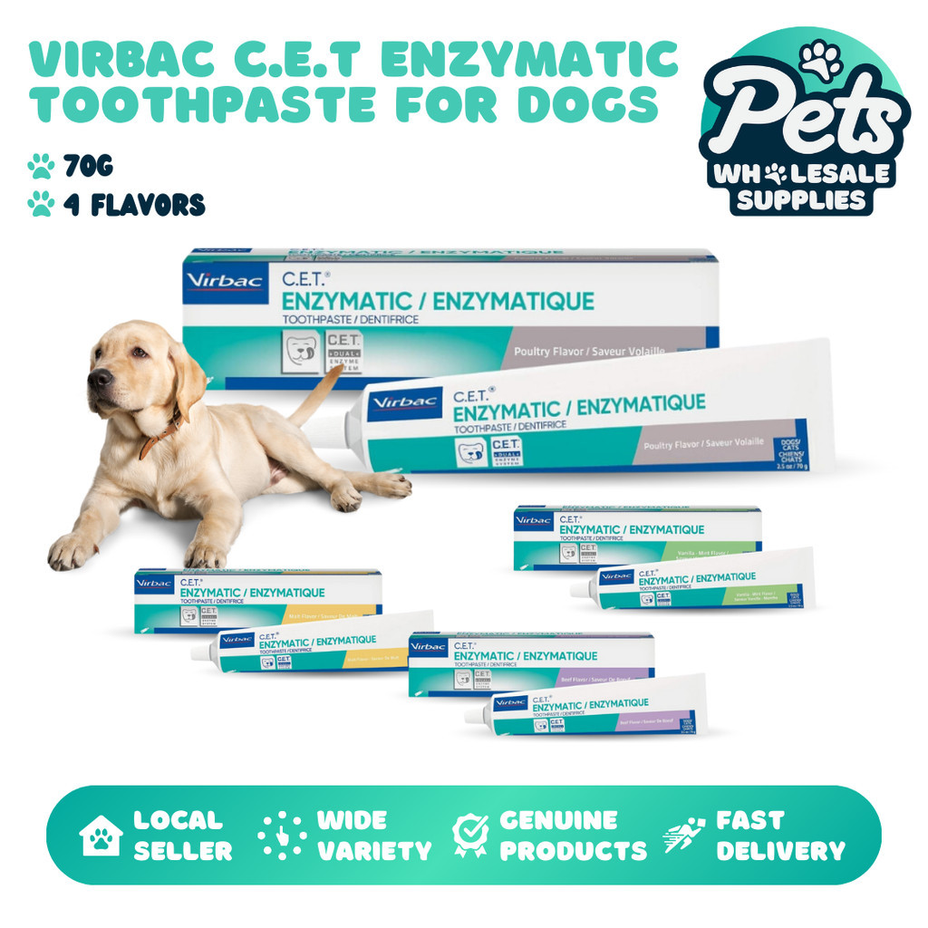 Virbac C.E.T Enzymatic Dog Toothpaste 70g - Beef, Poultry, Malt ...