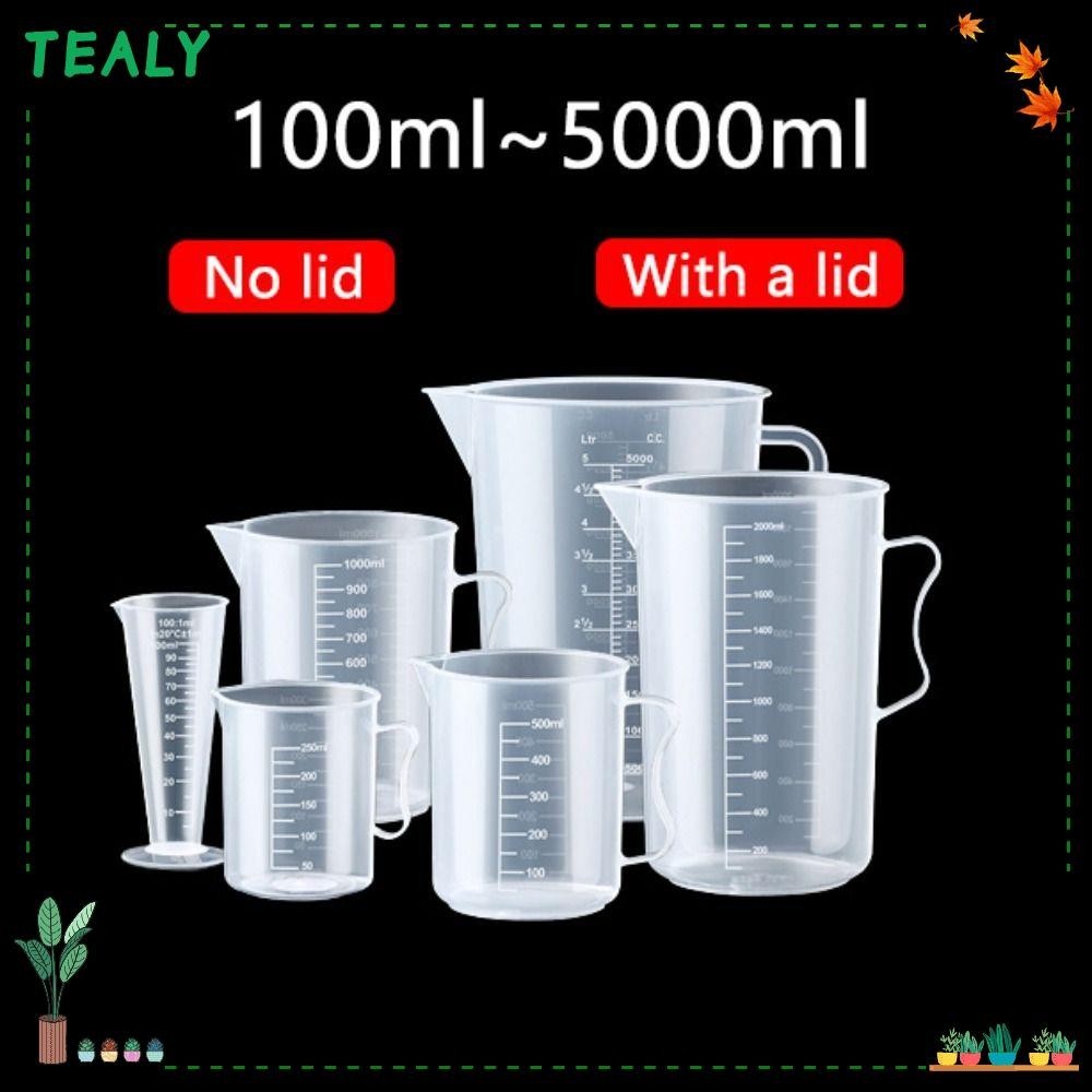 TEALY Laboratory Beaker, Plastic Graduated Measuring Cup, with Handle ...