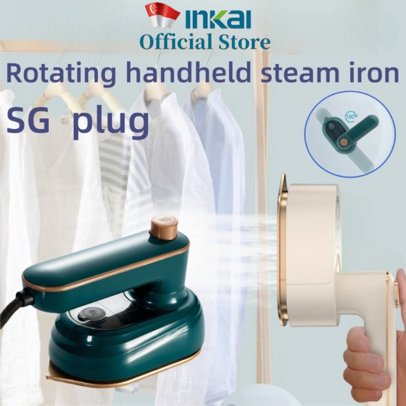 SG Local - Mini Steam Iron 180°Rotatable Handheld Iron Portable ...