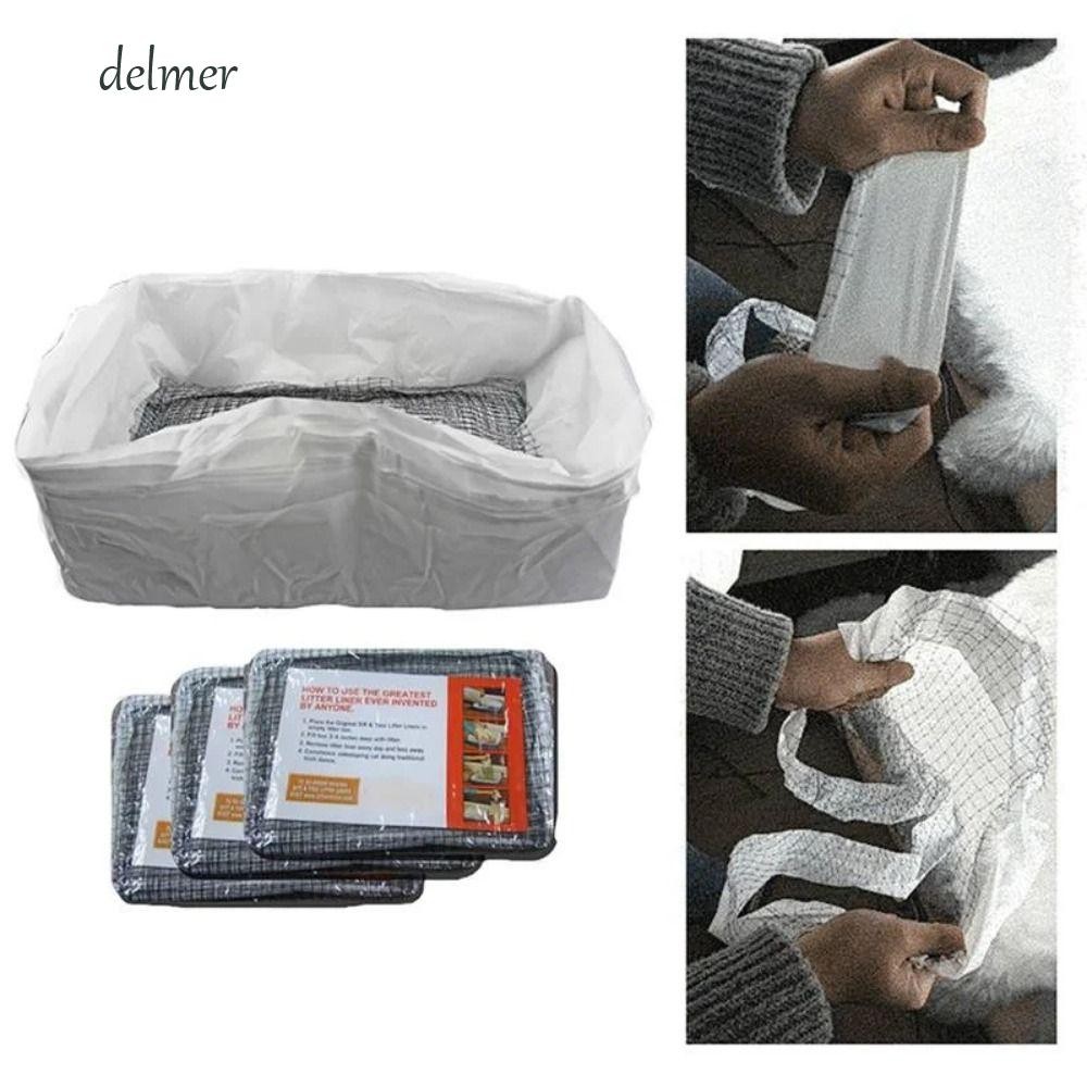 DELMER Cat Litter Bag, Sifting Quick Clean Cat Poop Net Bag, Portable ...