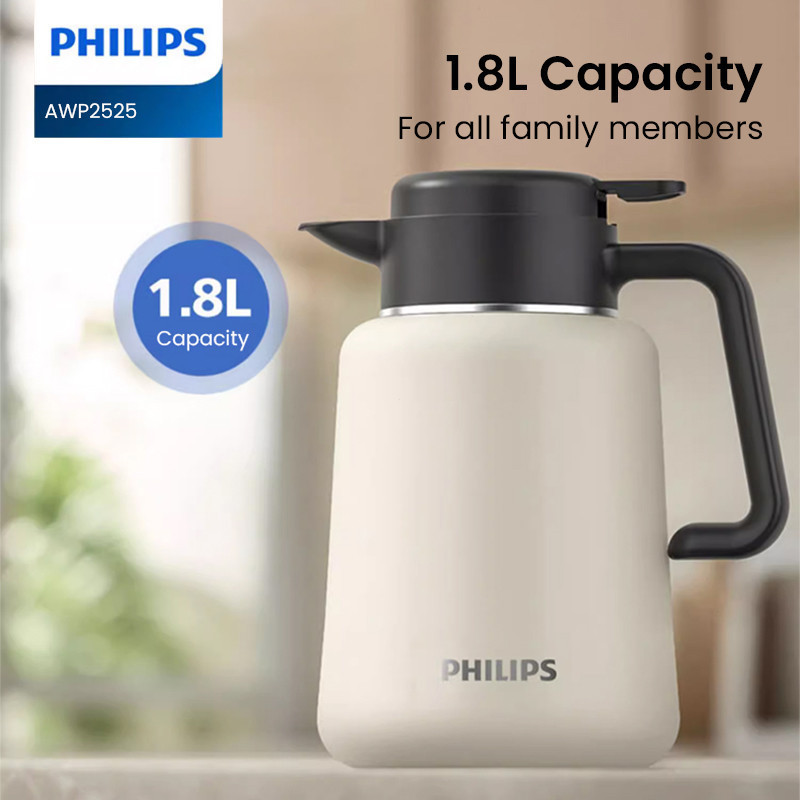 Philips AWP2525 Thermo Jug 1.8L Large Capacity Vacuum Insulation Pot Hot/Cold Heat Preservation ...