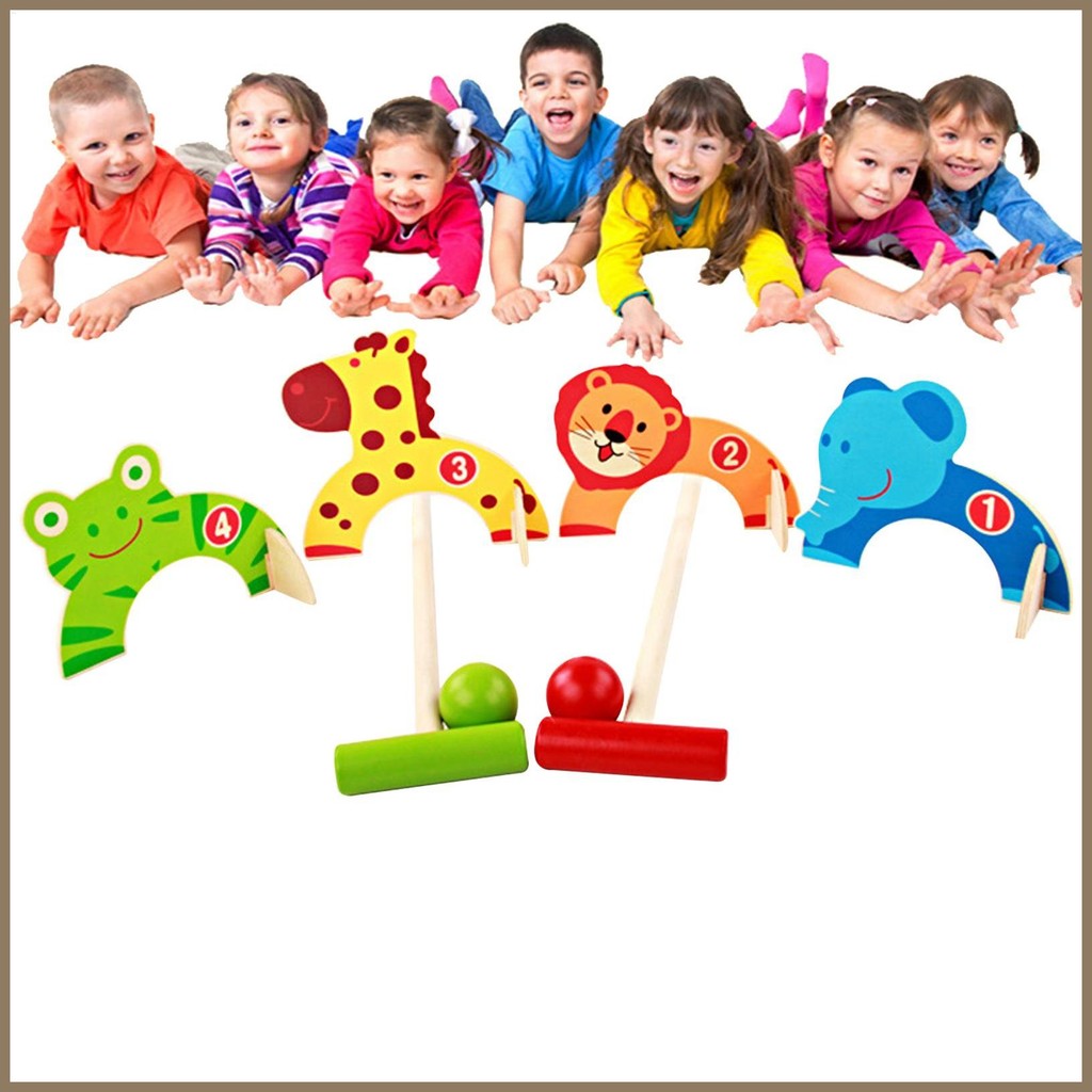 Kids Croquet Set Interactive Jungle Animal Croquet Toy Perfect for Lawn ...