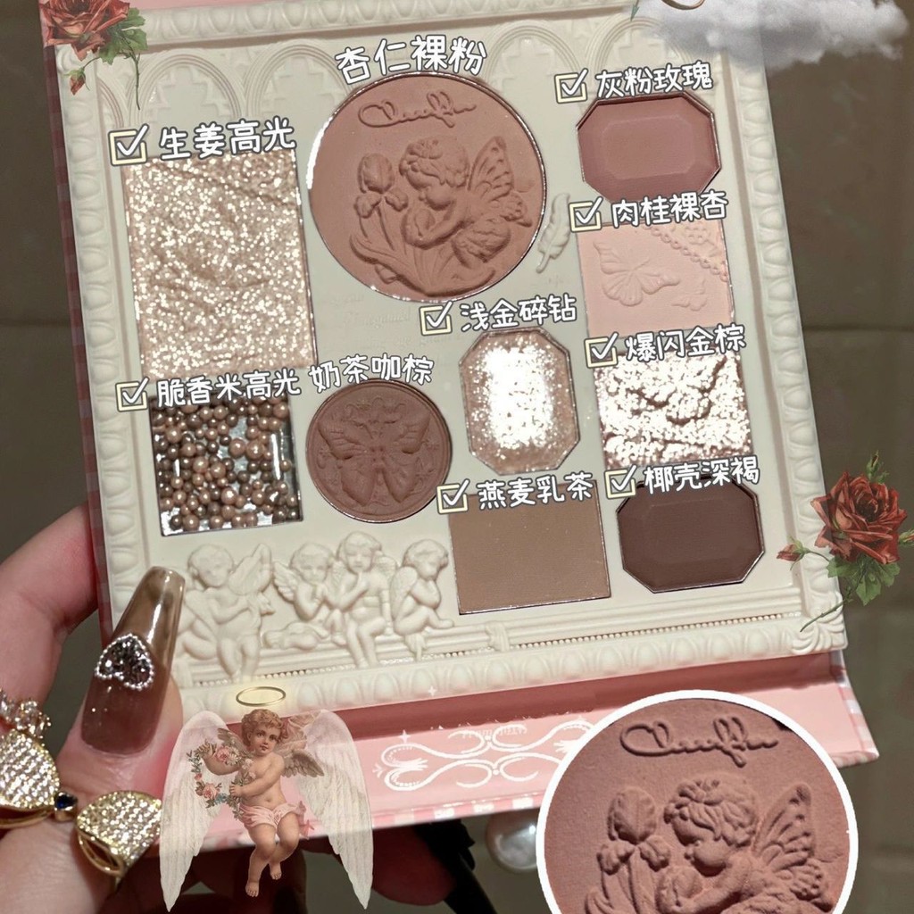Angel Embossed Rose Butterfly Palette Princess Eyeshadow Palette Matte ...