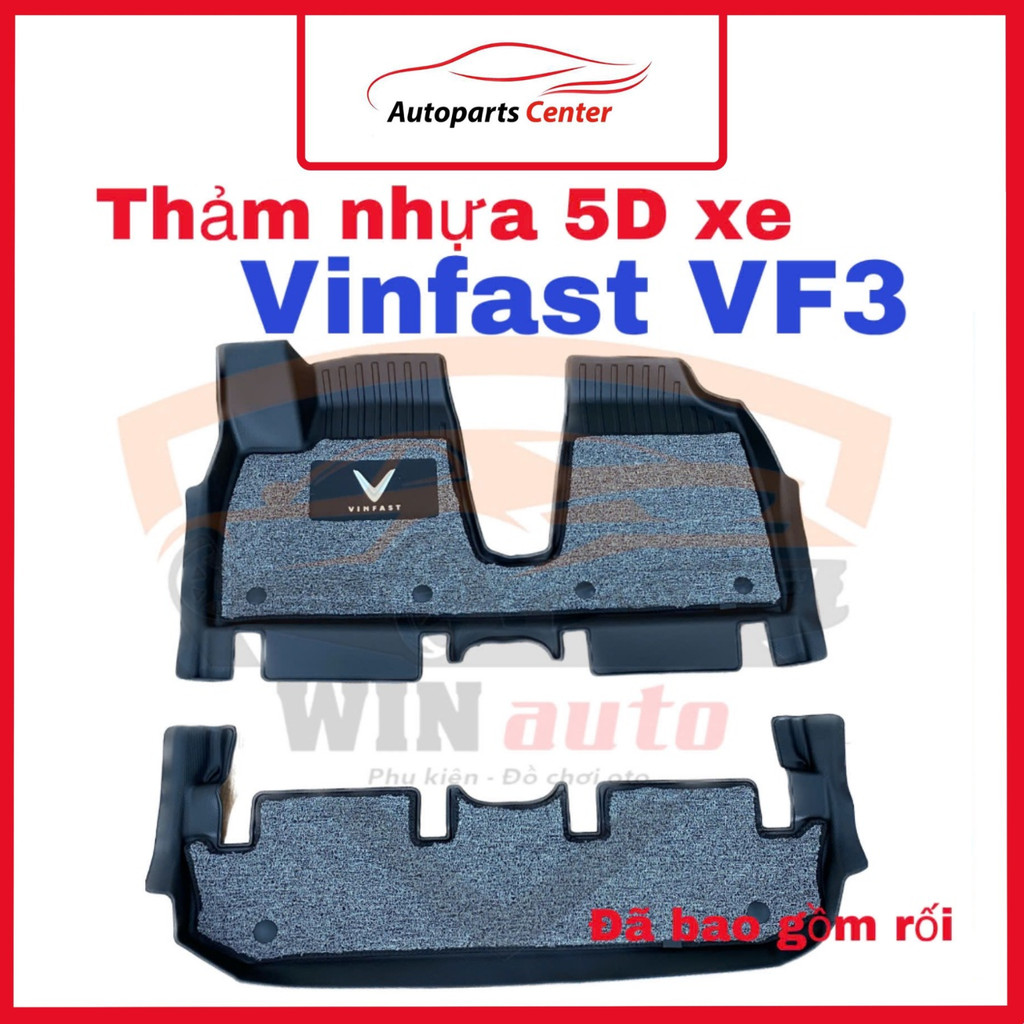 5D PLASTIC floor mats with built-in puppets for VINFAST VF3 cars, TPE ...