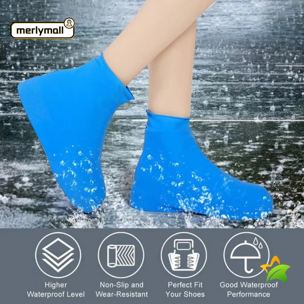 MERLYMALL Shoe Covers, Latex Waterproof Rain Boot, Accessories Reusable ...