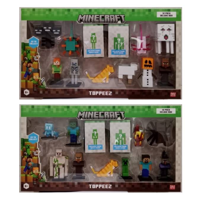 MINECRAFT 3D Toppeez Figure 12 Pack Deluxe Box Asst MC2080 | Shopee ...