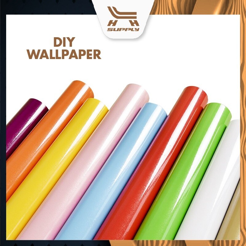 LH 60CM x 5M Metallic Colour Waterproof Kabinet Perabot Film Wallpaper ...