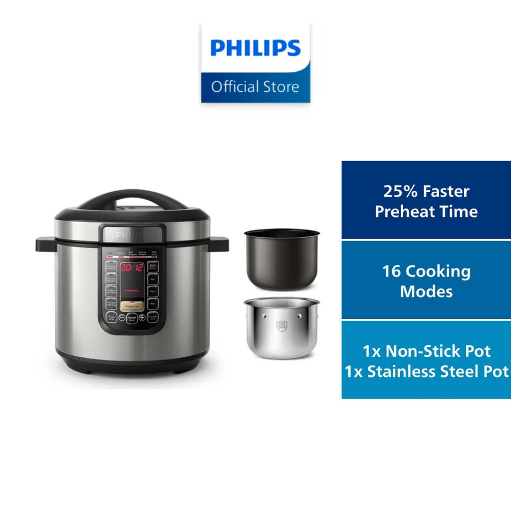 PHILIPS 3000 Series 16-in-1 MultiCooker – HD2237/73, Pressure Cooker ...