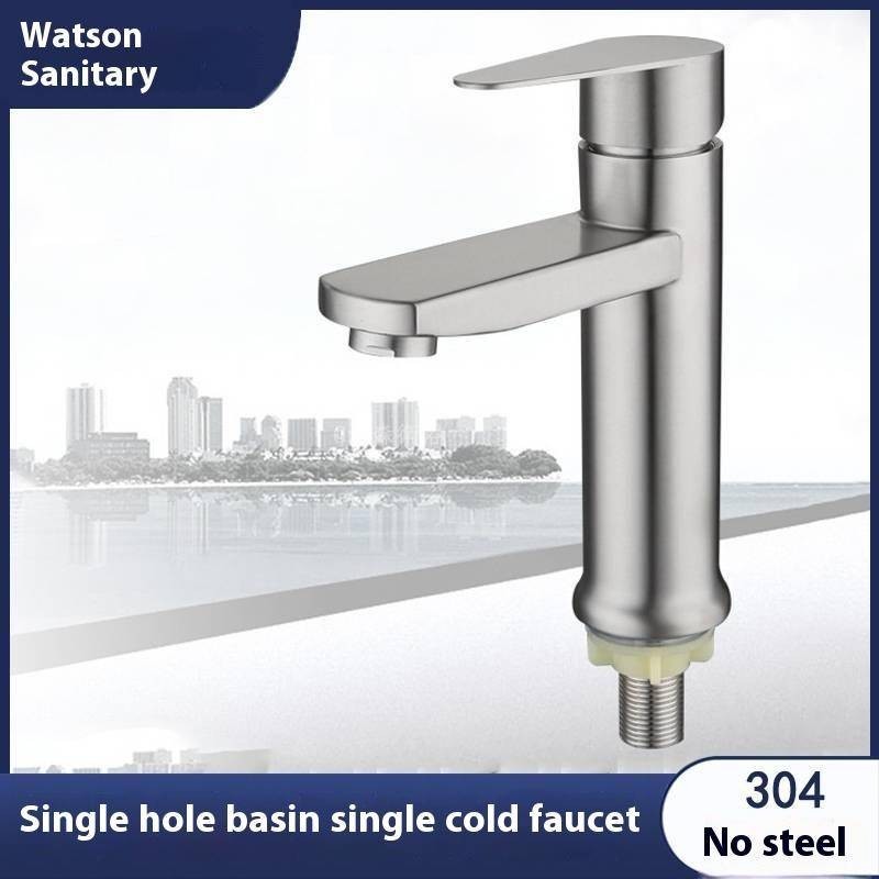 Watson Bathroom~304 stainless steel basin single cold water faucet ...