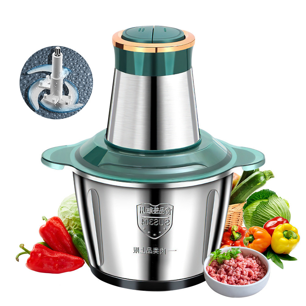 2L Electric Meat Mincer Stainless Steel Chopper Food Processor Garlic ...