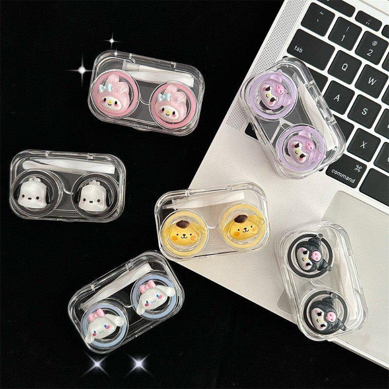 Cute Contact Lens Cases Melody Kuromi Contact Lens Case Girl Portable ...