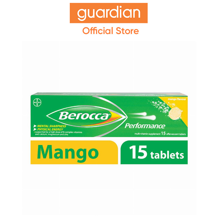 Berocca Performance Mango Energy Effervescent 15 Tabs | Shopee Singapore