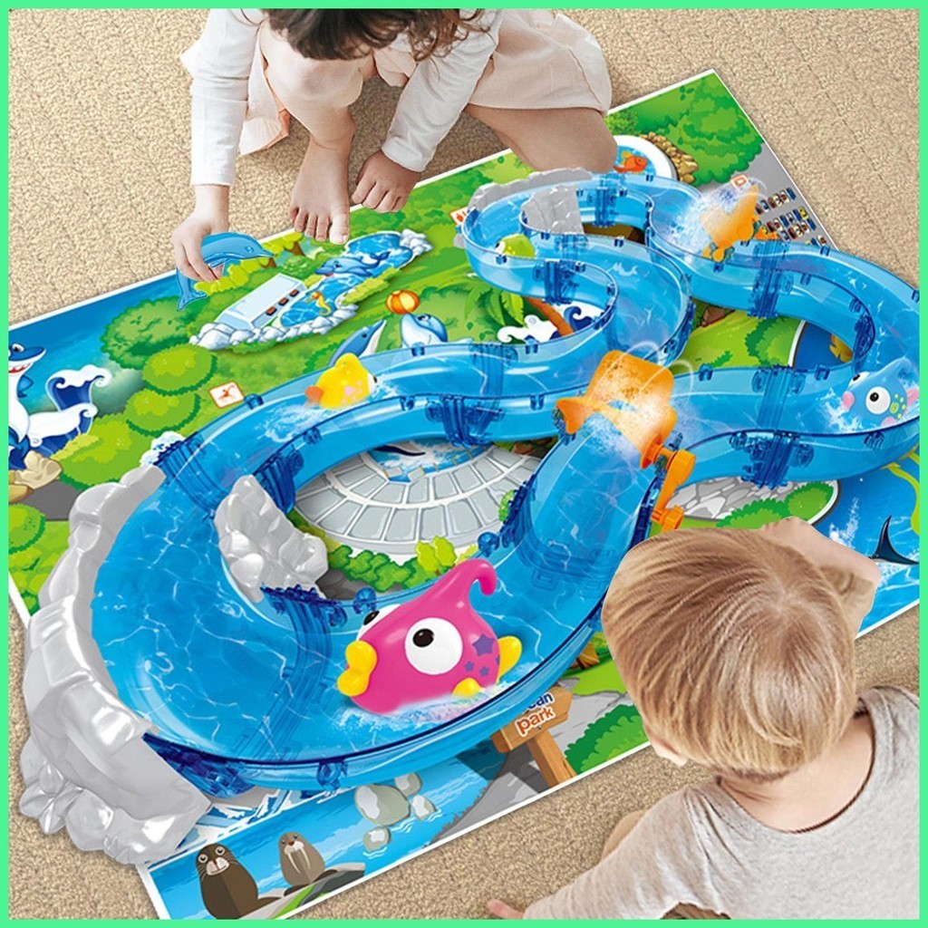 Water Table Fishing Set Water Park Playset Kids Water Play Table Pool ...