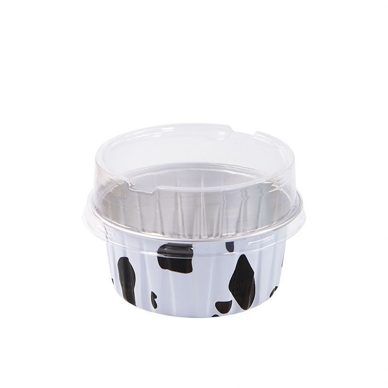 round Aluminum Foil Cake Cup Aluminum Foil with Lid Baking Bowl Tin ...