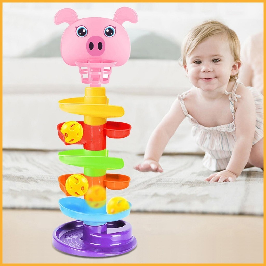 Stacking Rolling Ball Toy 6-Layered Cute Stacking Tower Toy with ...