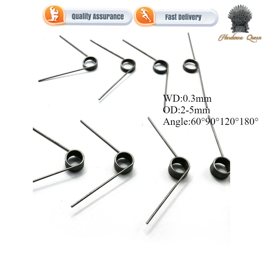 【QQ6】 V-shaped Spiral Torsion Spring 5pcs D0.3mm65Mn钢螺旋扭簧环角60 90 120 ...