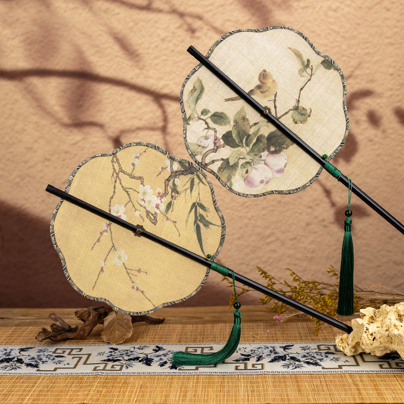 Ancient Style Rollable Waist Fan Foldable Round Fan Arrow Bamboo Hanfu ...