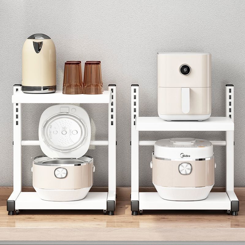 Kitchen storage rack, pull-out microwave oven holder, multifunctional ...