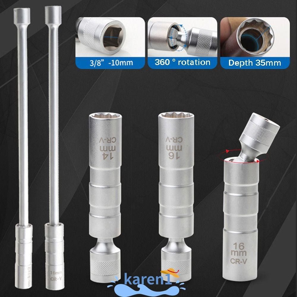 KA Spark Plug Wrench, 3/8" Interface 12 Angle Spark Plug Socket, High ...