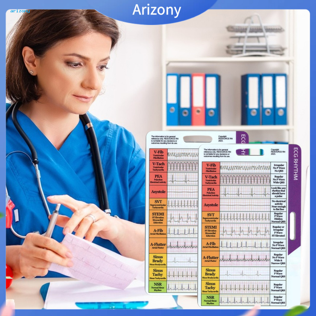 《penstok》 Quick Reference Ekg Guide Portable Ekg Rhythm Card Pocket Ekg ...