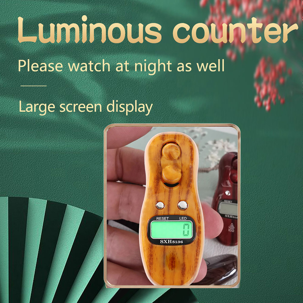 Electronic Zikir Tasbih LED Beep Ring Mini Beads Sound Finger Counter ...