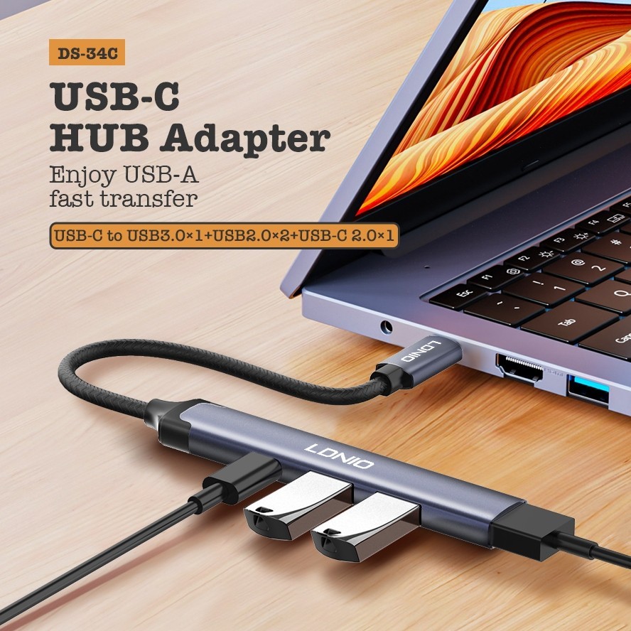 [Genuine] 4 in 1 USB Type C Hub Adapter High Speed Hub Extension ...