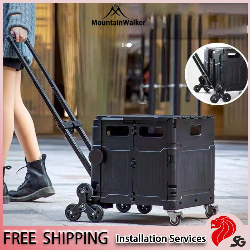 MW Foldable Trolley Collapsible Utility Market Trolley Folding Trolley ...