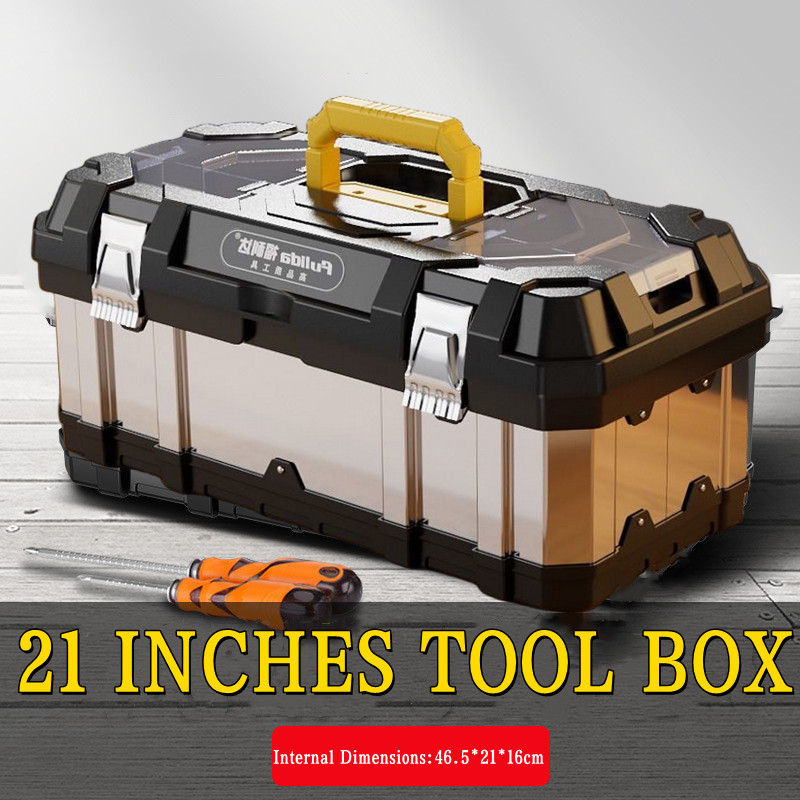 21 Inches Tool Box Suitcase Double Layer Hardware Toolbox Organizer Box ...
