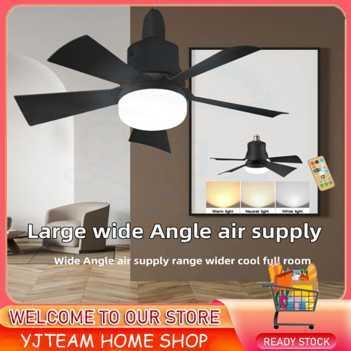 2024 New E27 Ceiling Fan With LED Fan Light 5 Blades Small Ceiling ...