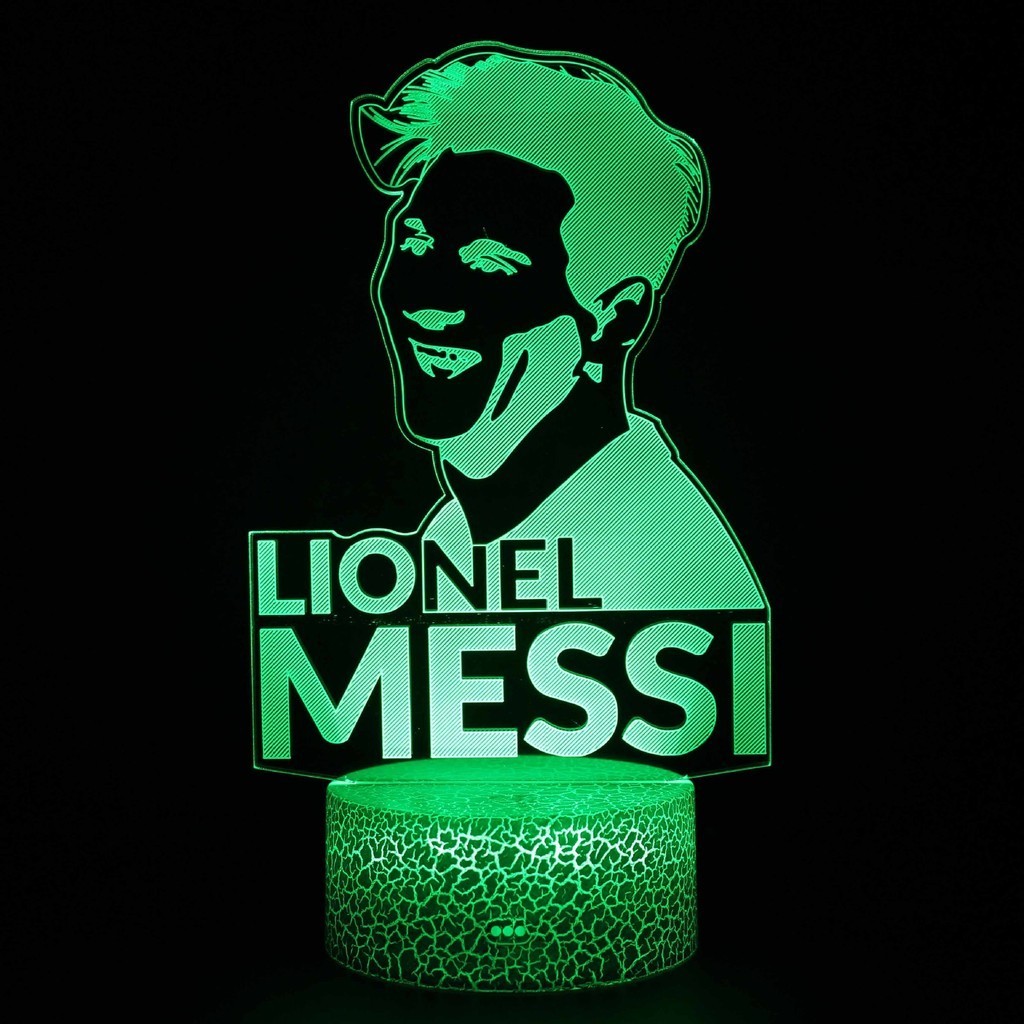 Messi C Ronaldo 3D acrylic night light can change 16 colors to decorate ...