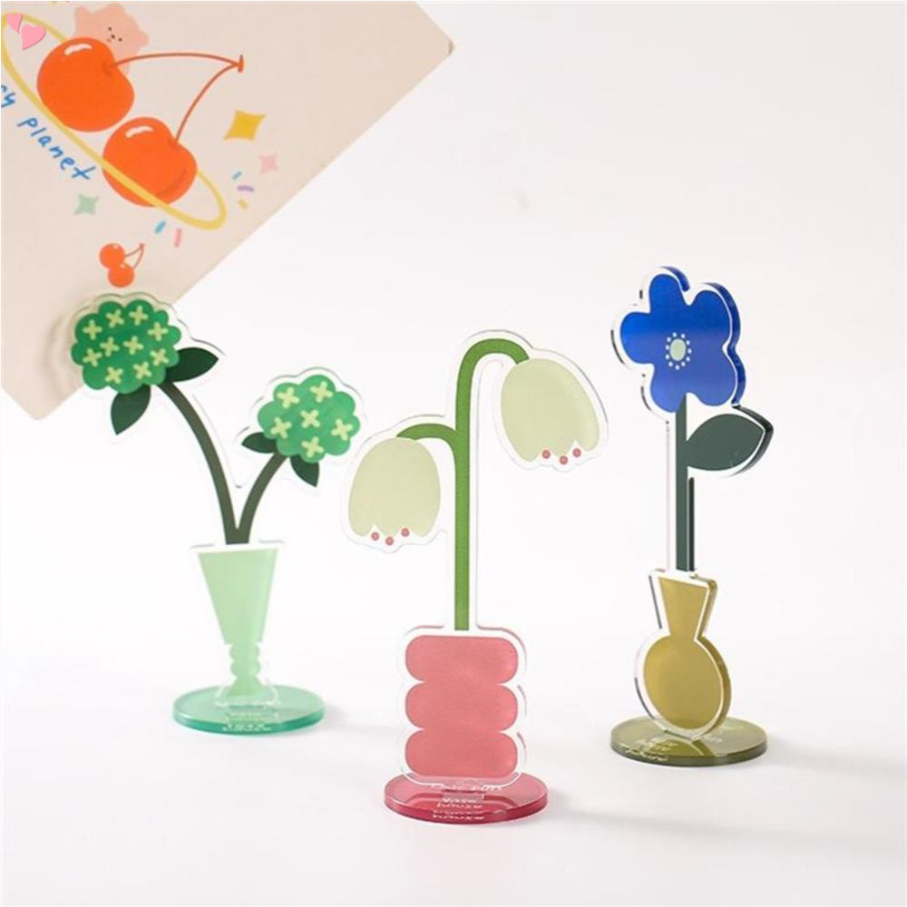 Cute Cartoon Acrylic Note Holder Flower Photo Holder Vertical Message ...