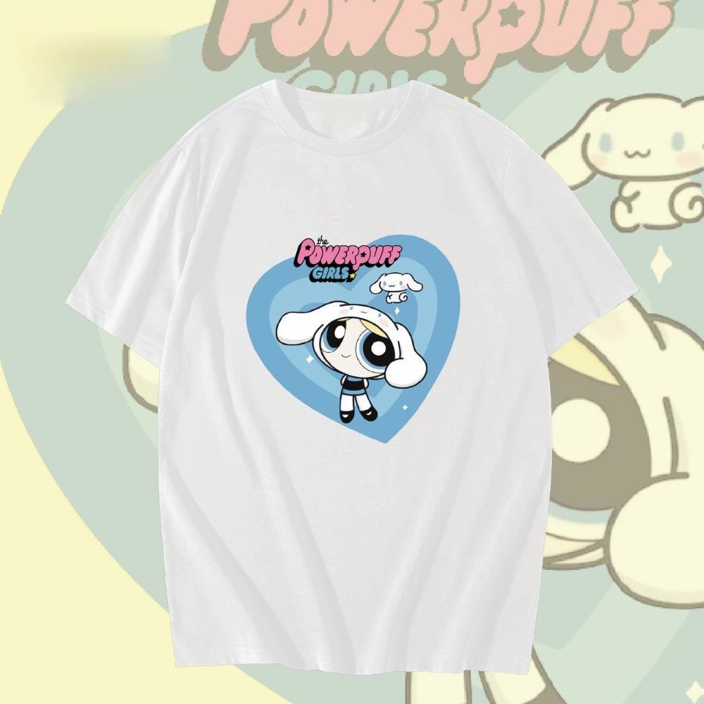 &COD RINA STUDIO Oversized T-Shirt Korean Cotton1 Powerpuff Power Puffel | Shopee Singapore