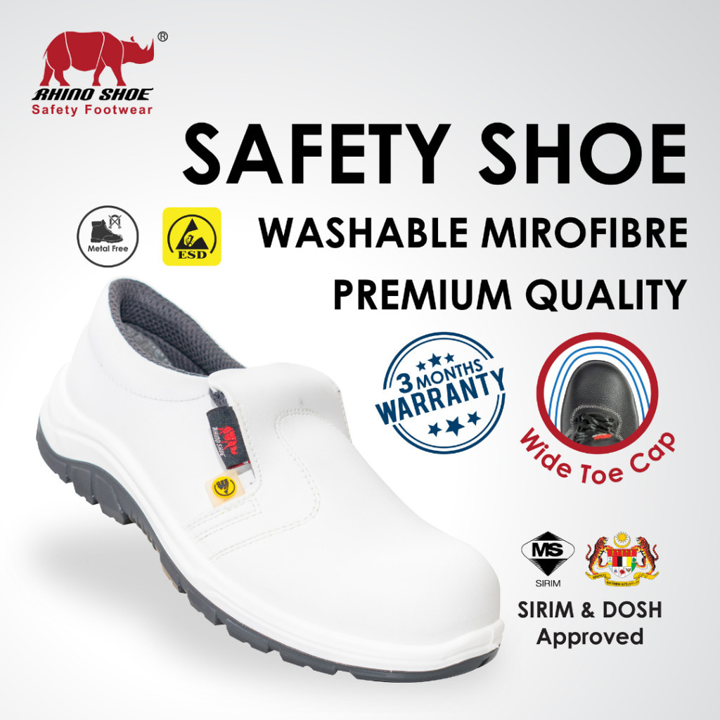 PROBELI RHINO SHOE Ivory Low Cut Slip On Safety Shoes Safety Boots UV ...