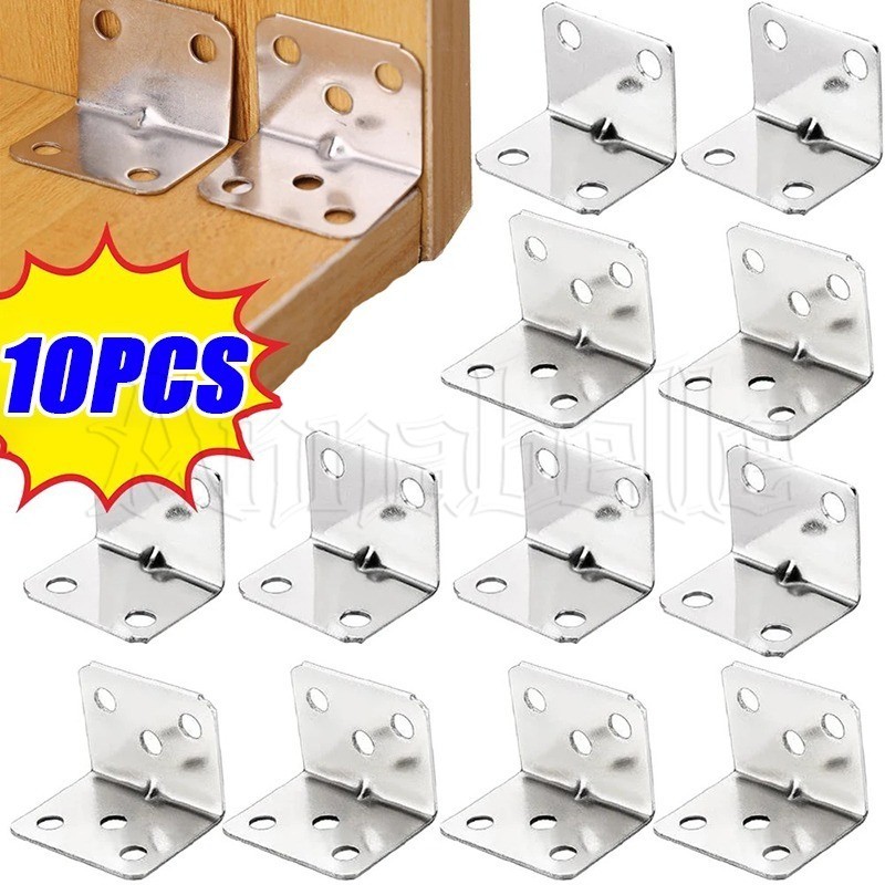 10Pcs Stainless Steel Corner Brackets - Multifunctional, Universal ...