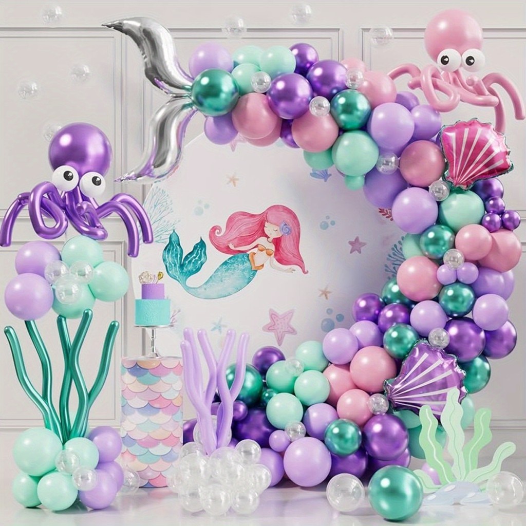159 Pcs Mermaid Princess Balloon Sets,for Birthdays Pool Beach Parties ...