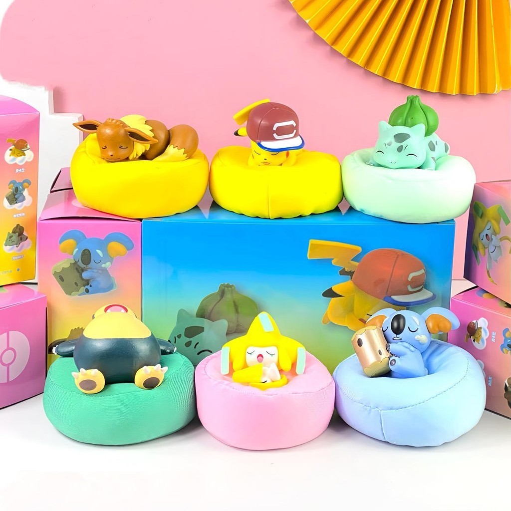 Pokemon Figure Pikachu Blind Box With Plush Base Model Dolls Toy ...