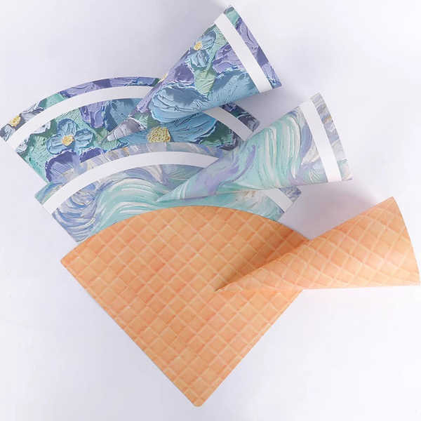 Internet celebrity new ice cream cone paper flower wrapping paper ...