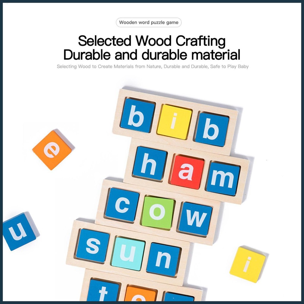 Matching Letter Game Learn To Spell Sight Words Puzzle Blocks Alphabet ...